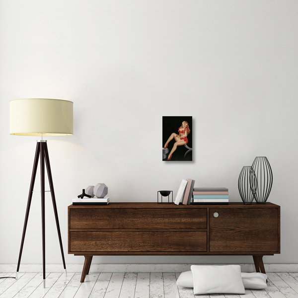 Bless international Eyeful Magazine Pinup In Red On Canvas by Peter Driben Print | Wayfair